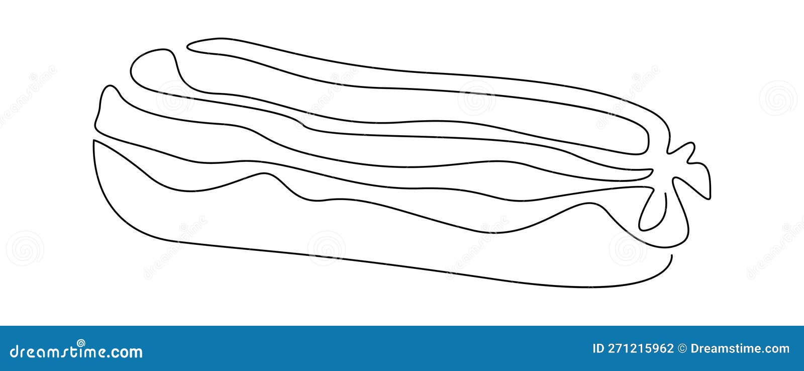 Line Art Eclair On Transparent Background Vector Illustration ...