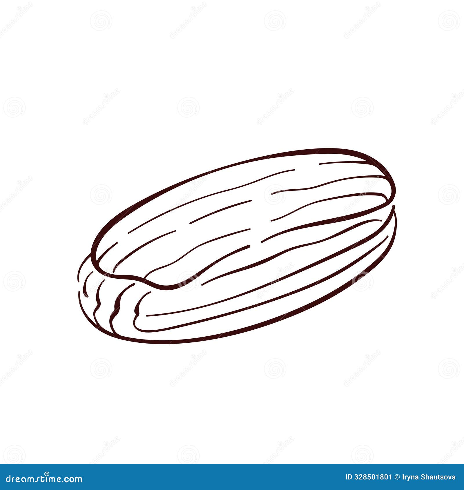 Eclair in Line Art Style. French Bakery Design Element. Vector ...