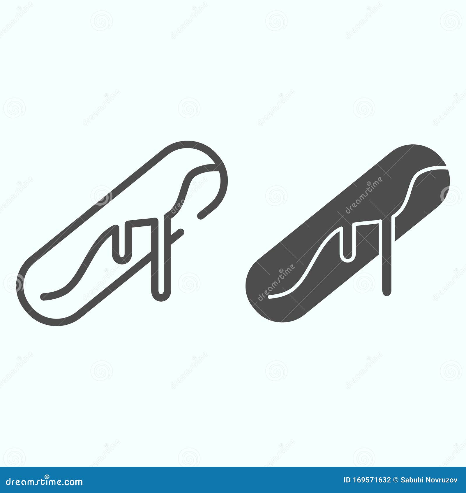 Eclair Line and Solid Icon. Sweet Eclair Vector Illustration Isolated ...
