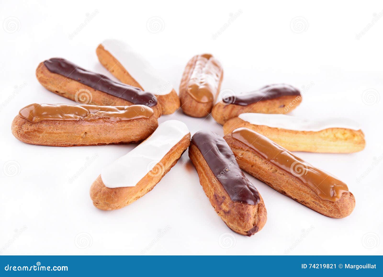 Eclair pastry stock image. Image of confection, icing - 74219821