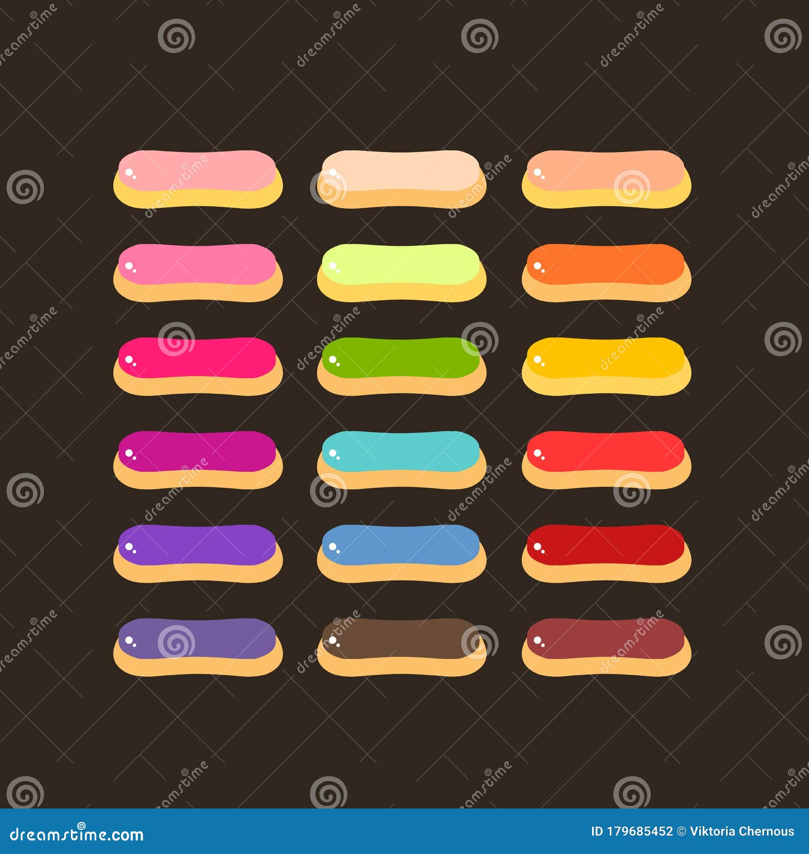 Eclair vector icon stock illustration. Illustration of cartoon - 179685452
