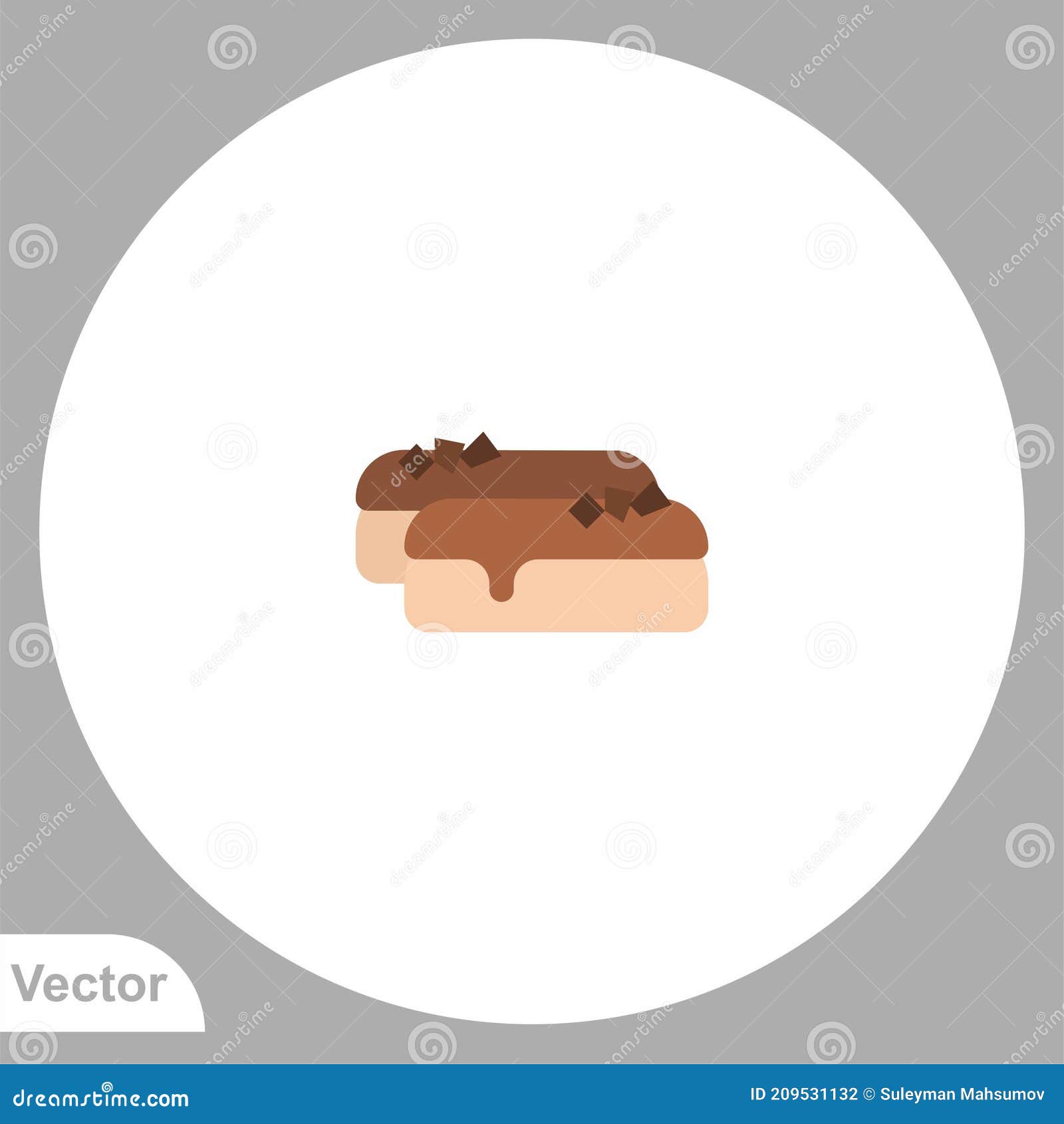 Eclair Vector Icon Sign Symbol Stock Vector - Illustration of breakfast ...