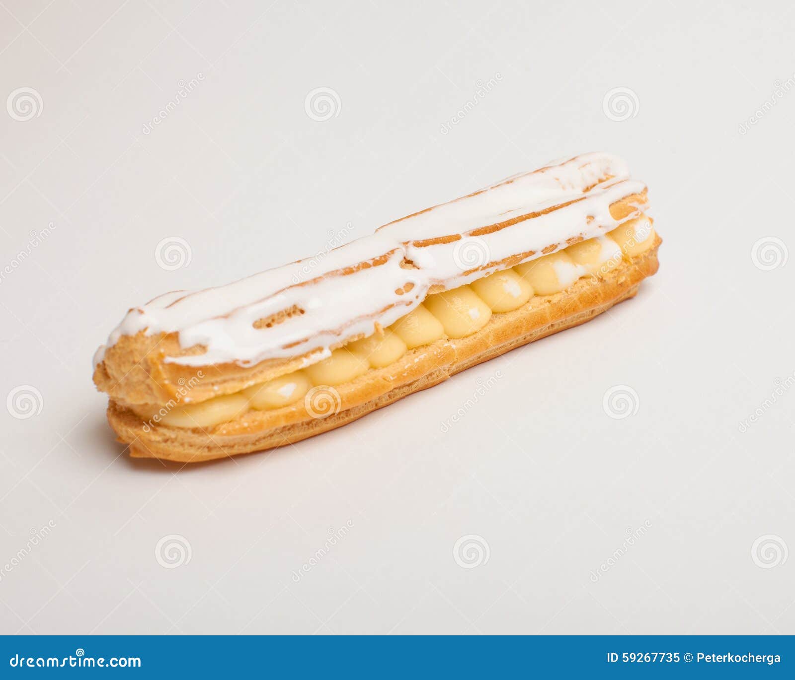 An Eclair with White Chocolate Stock Image - Image of culinary, four ...