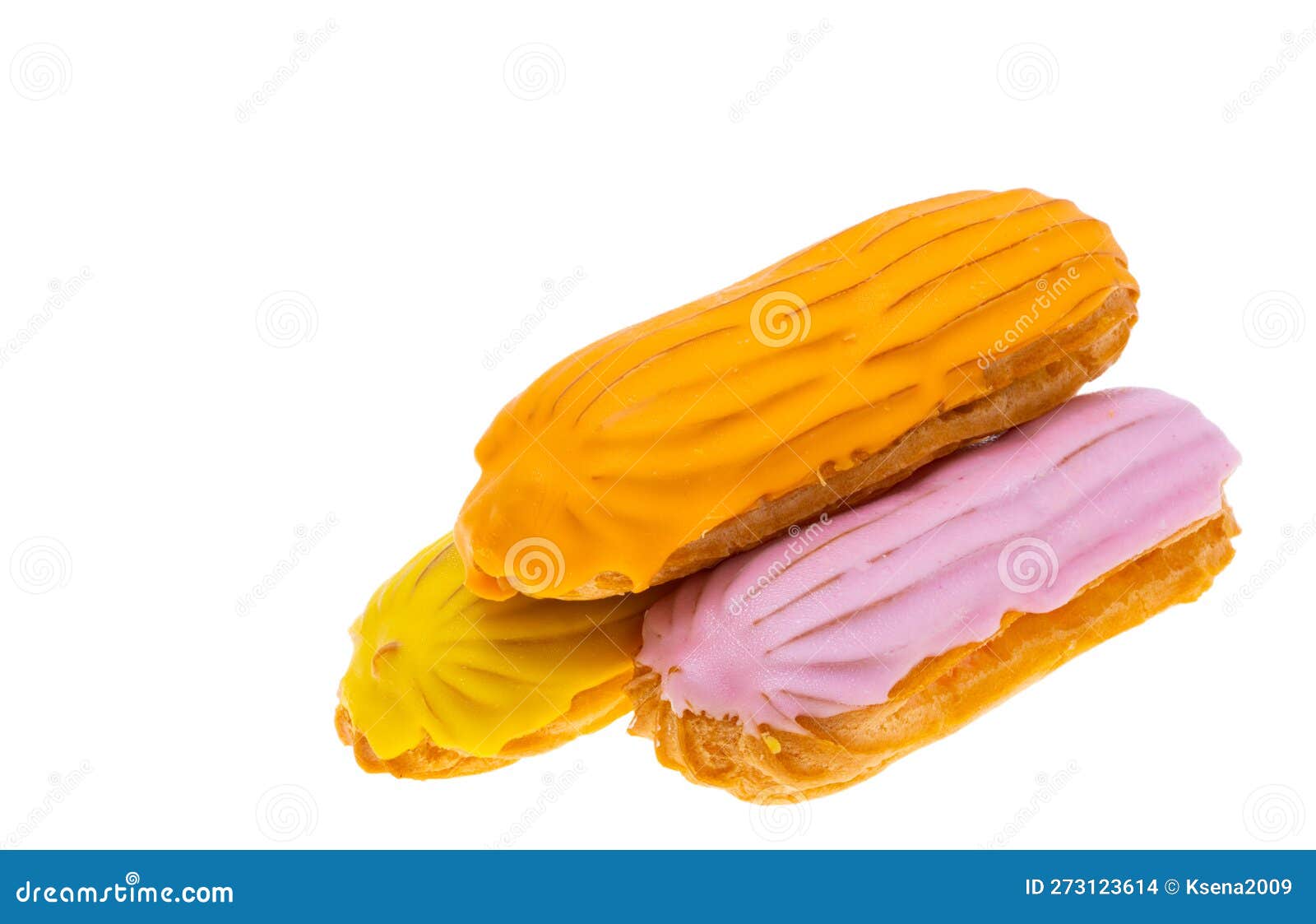 Eclairs coloring isolated stock photo. Image of white - 273123614
