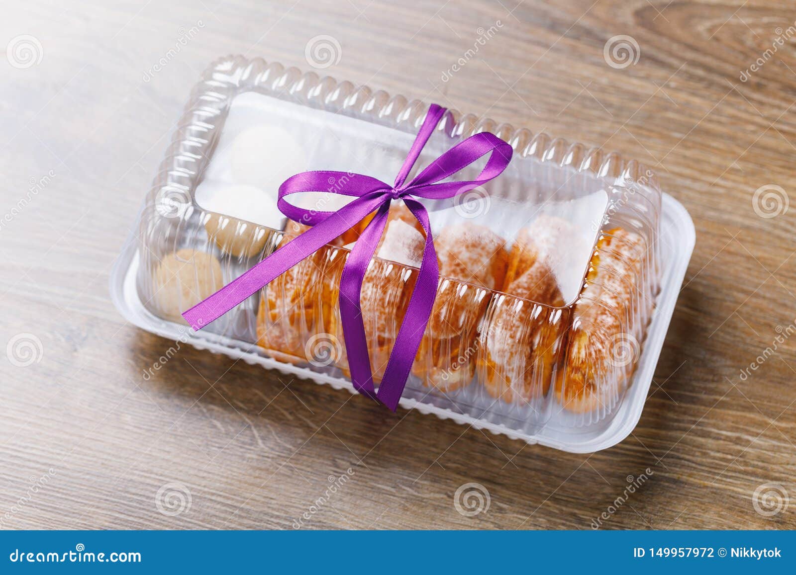 Eclairs Pastry in Blister Box Stock Photo - Image of cooked, baguette ...
