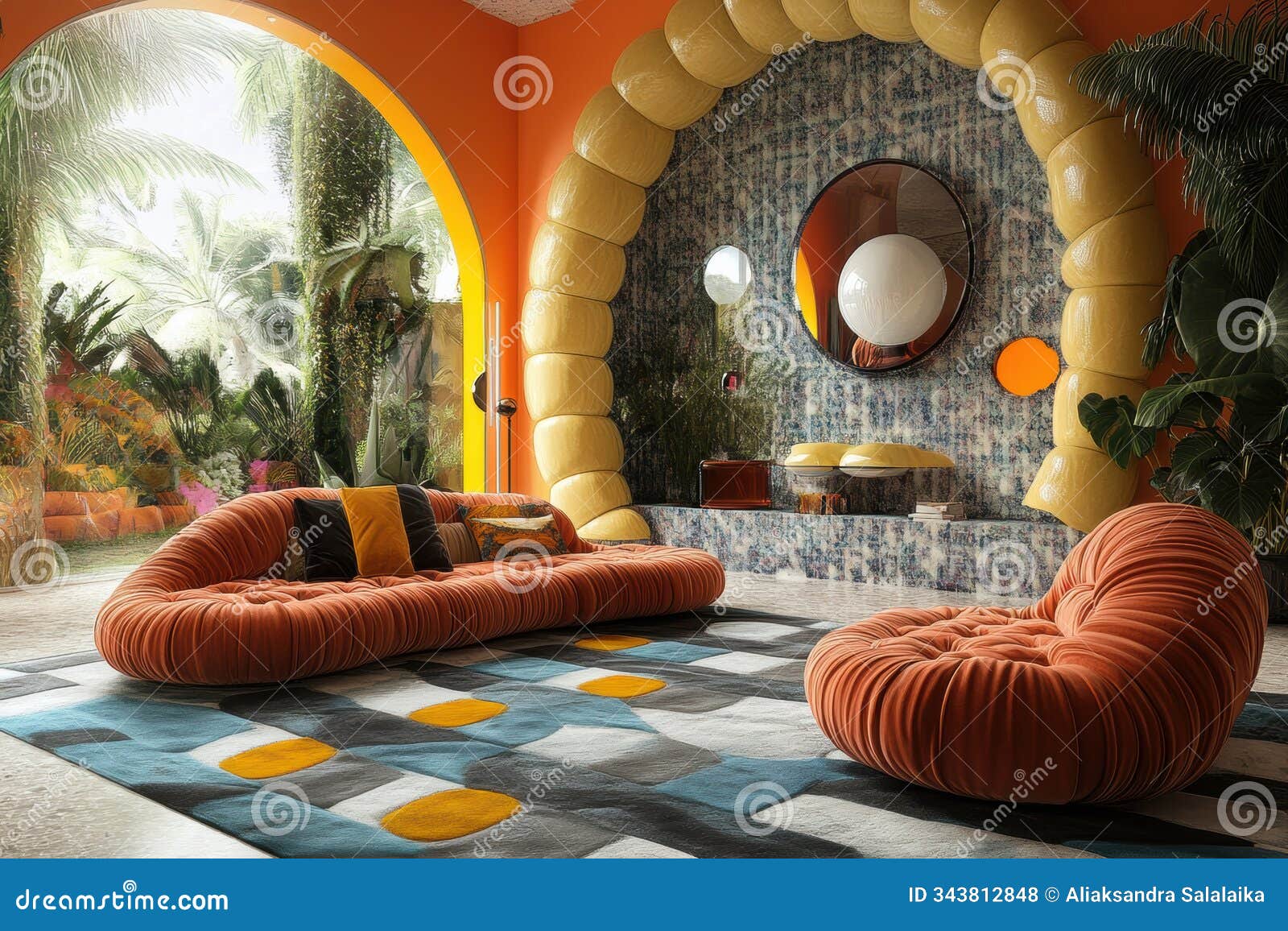 Eclectic Interior Design, A Lounge With Retro-futuristic Decor ...