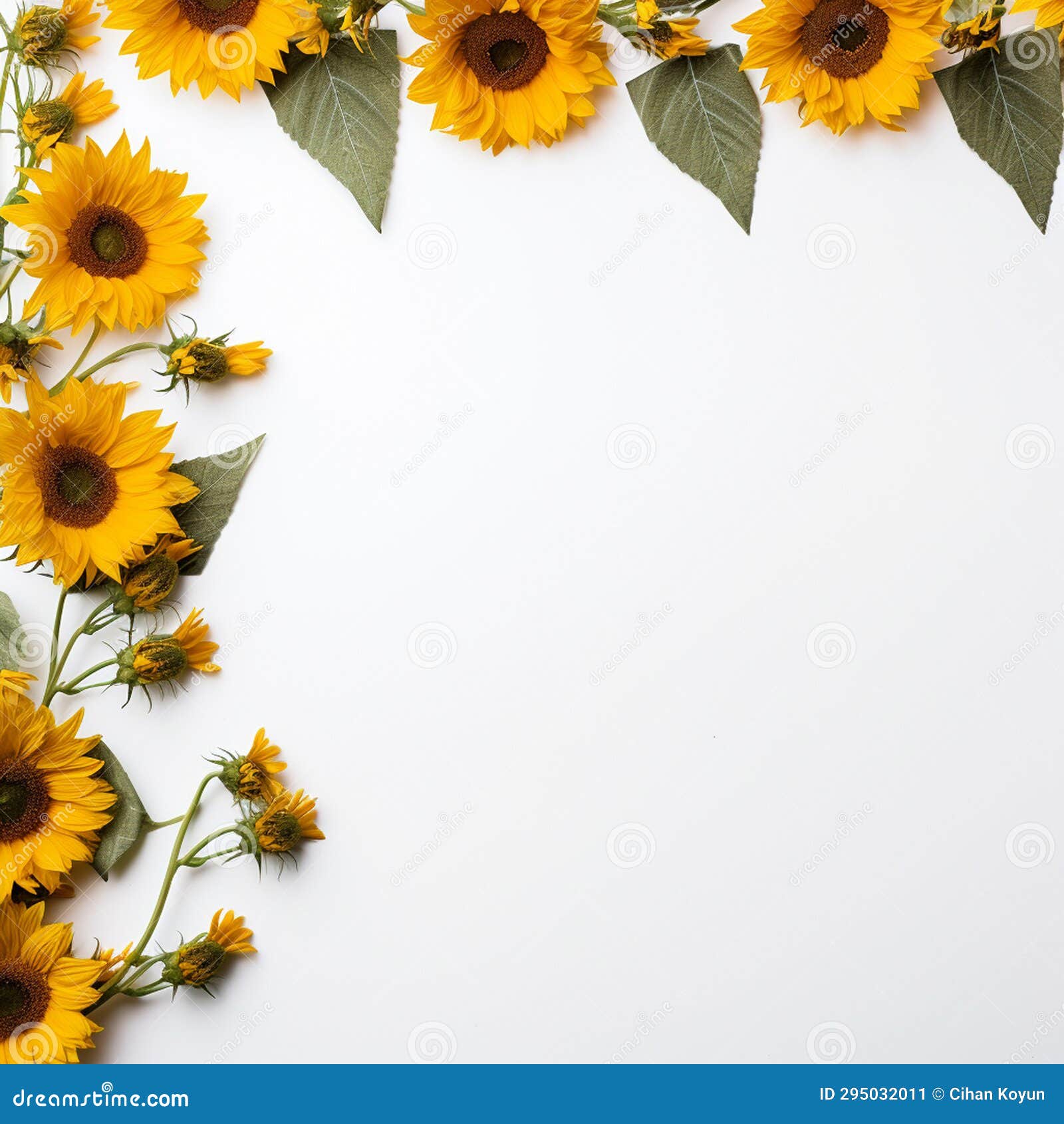 Eclectic sunflower border stock illustration. Illustration of foxgloves ...