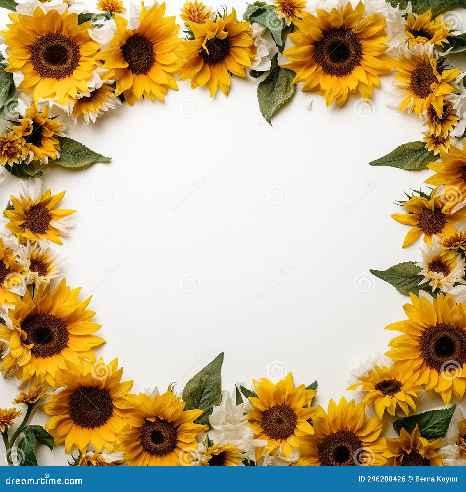 Eclectic sunflower border stock illustration. Illustration of beautiful ...