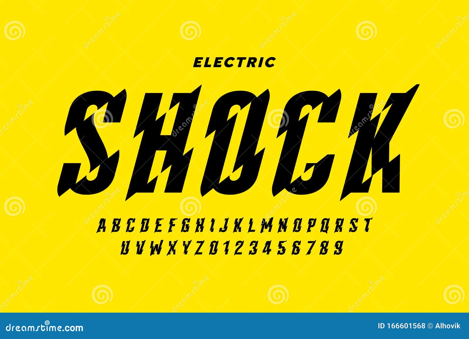 Eclectric shock style font stock vector. Illustration of alert - 166601568