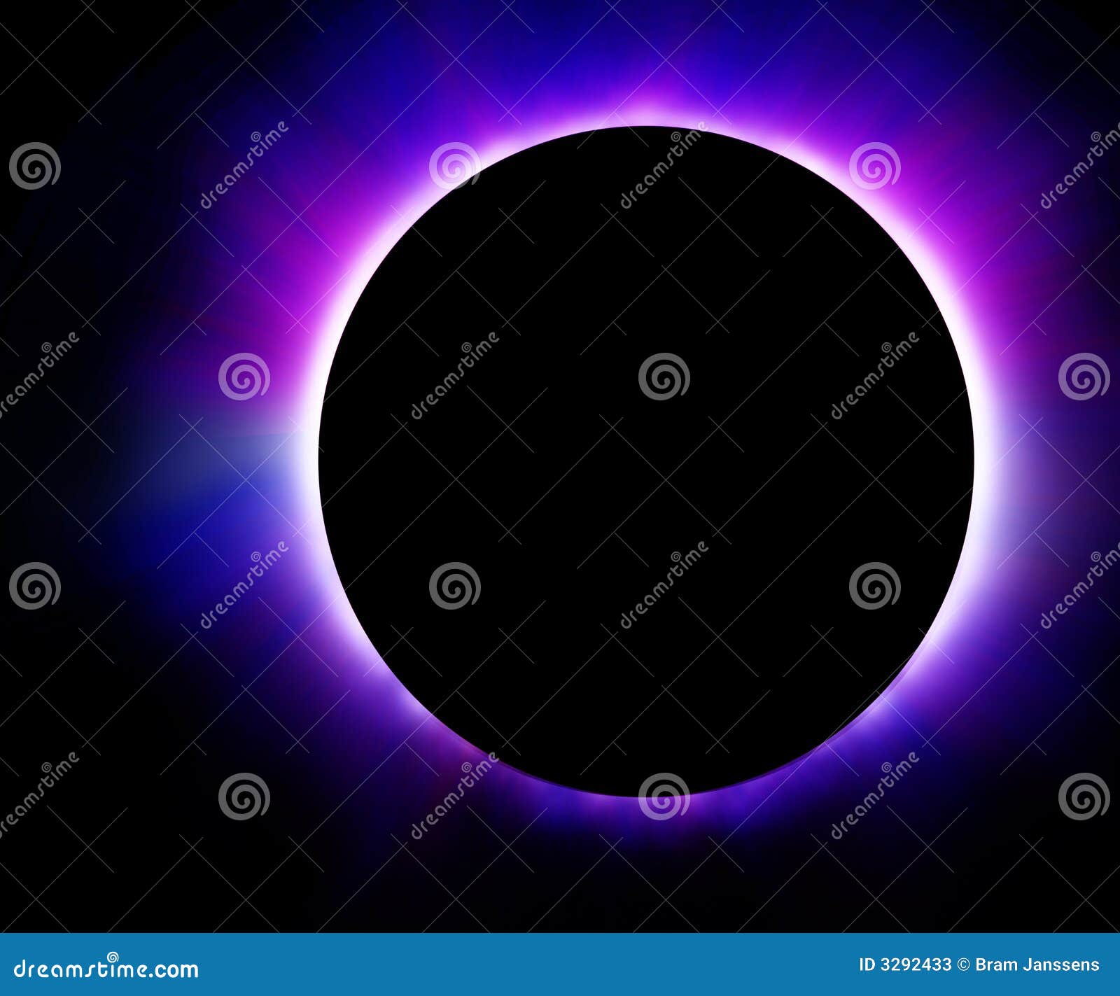 Eclipse Azul Que Brilla Intensamente Stock de ilustración - Ilustración ...