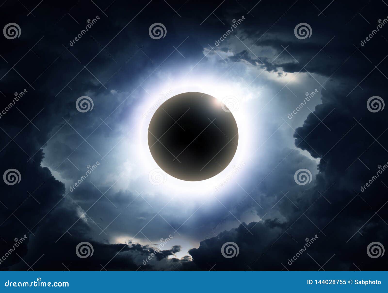Eclipse in the Clouds stock illustration. Illustration of abstract ...