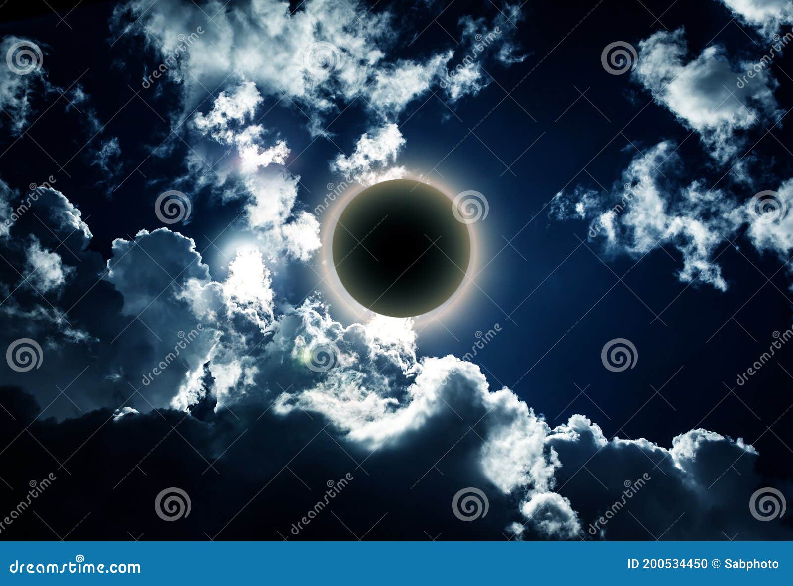 Eclipse in the Clouds stock photo. Image of eclipse - 200534450
