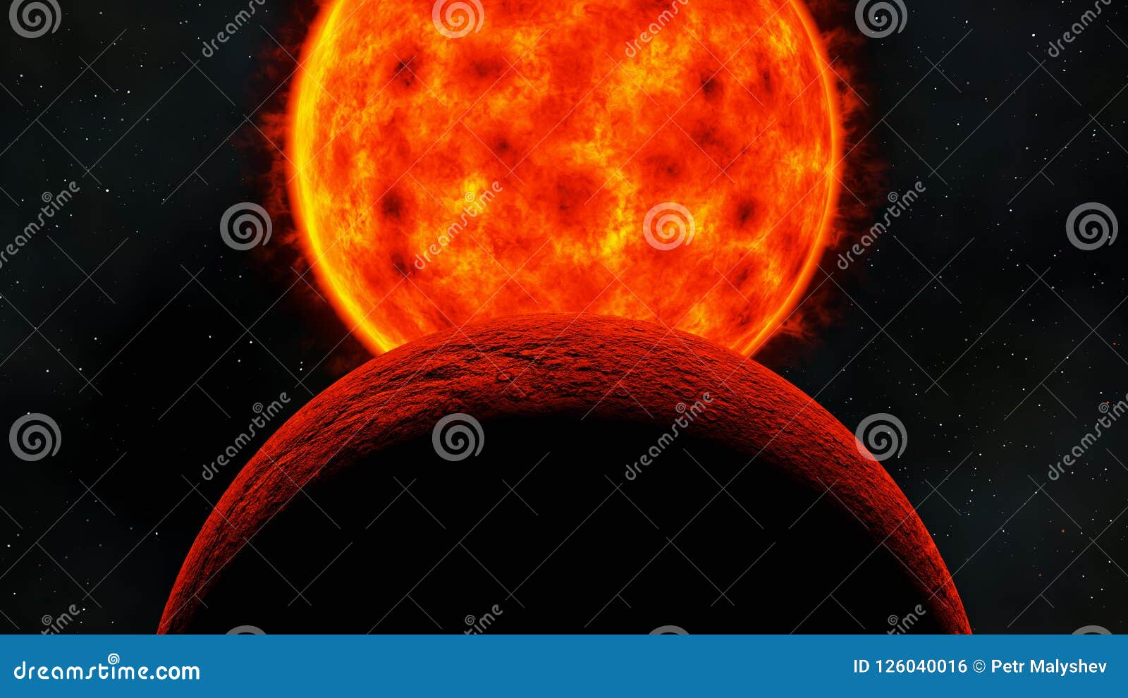 Before eclipse, 3d render stock illustration. Illustration of galaxy ...