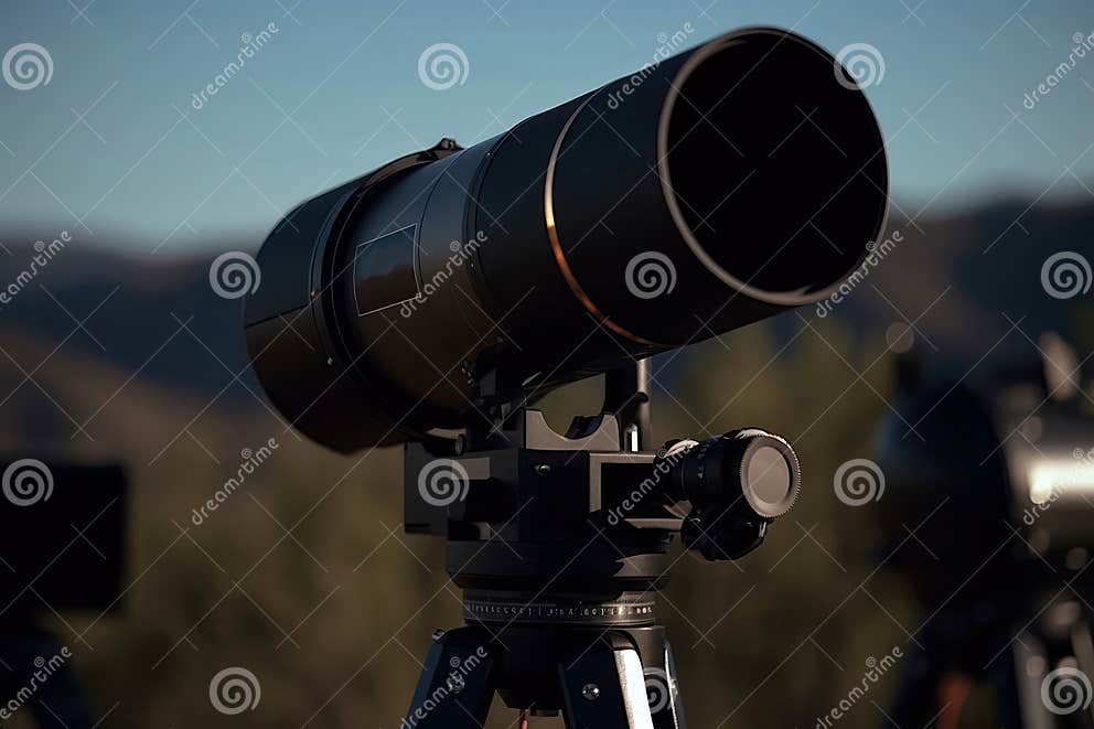 Eclipse Glasses Resting on Telescope with Backdrop of the Eclipse ...