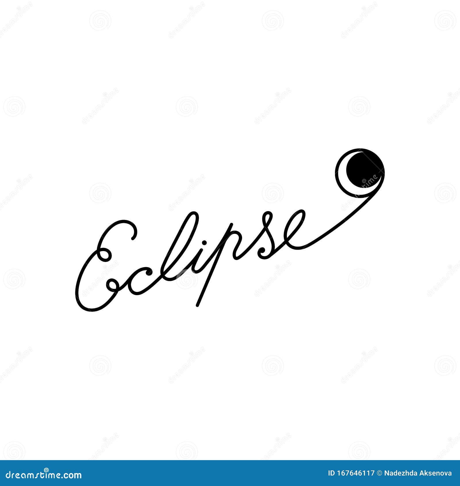 Eclipse. Hand Lettering on a White Background Stock Illustration ...