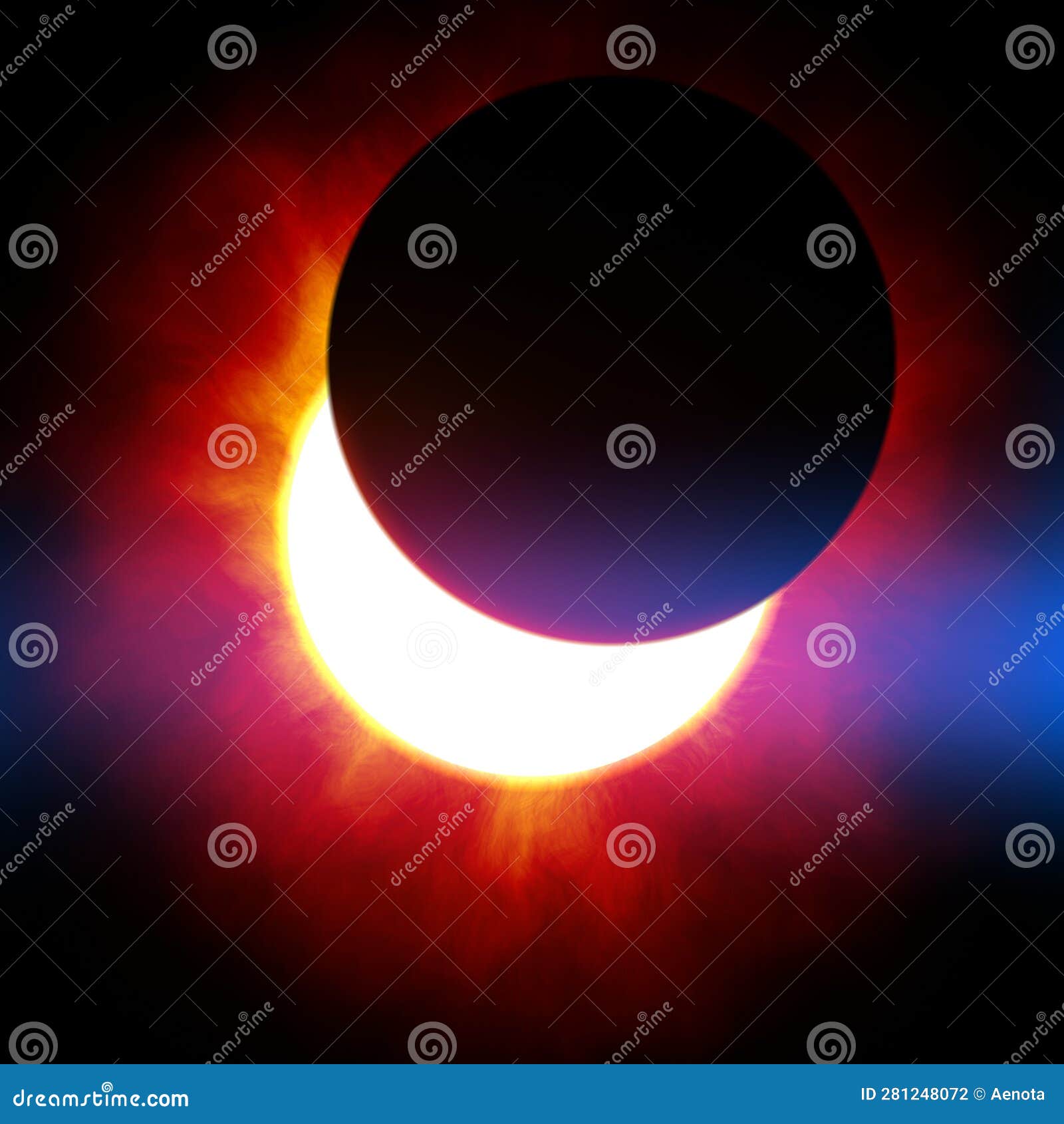 Eclipse - Heavenly Night Sky Body Stock Illustration - Illustration of ...