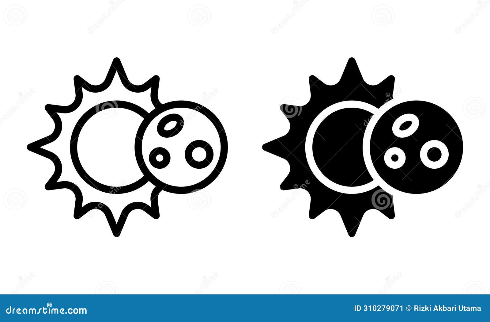 Eclipse Icon with Outline and Glyph Style. Stock Vector - Illustration ...