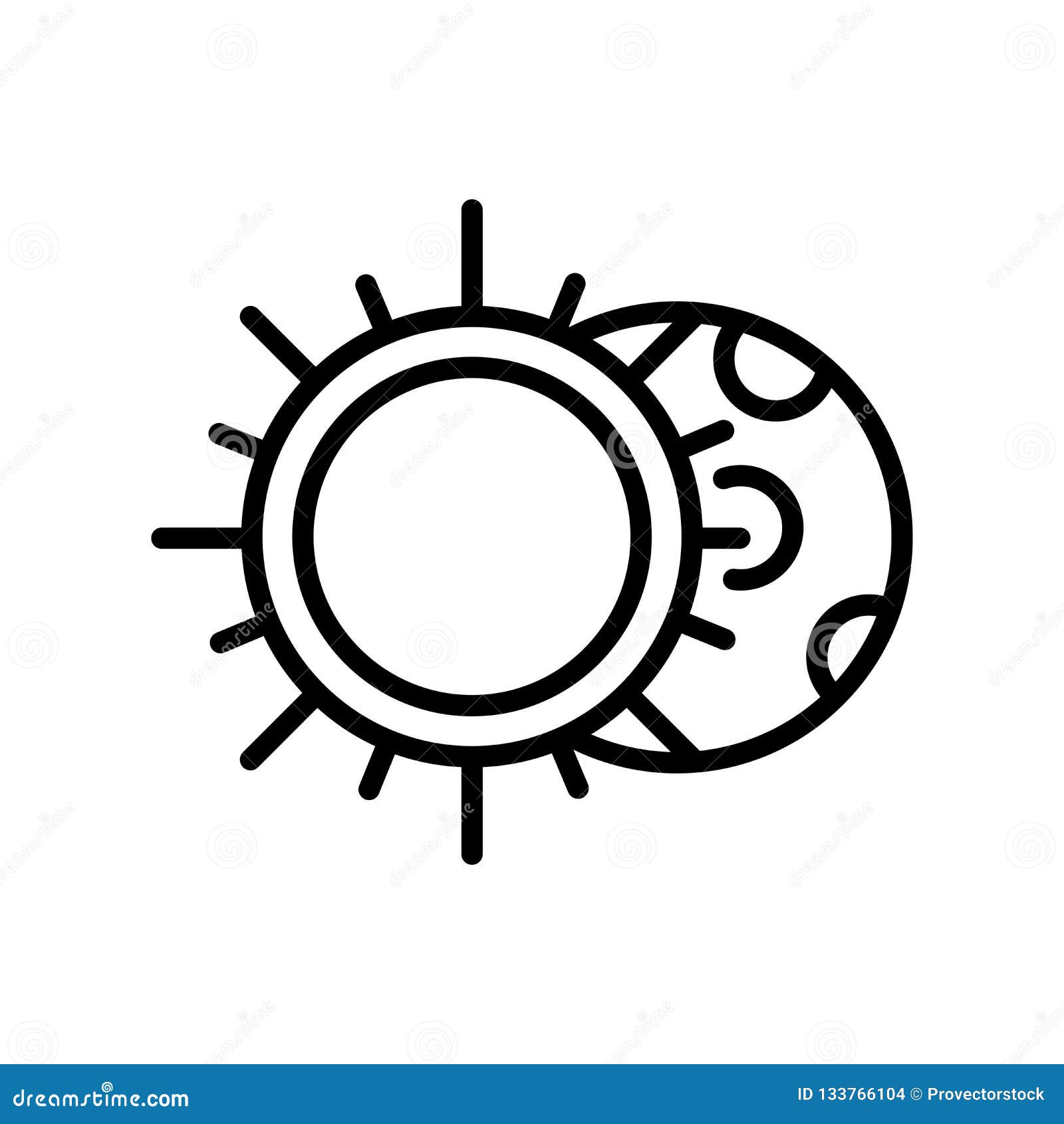 Eclipse Icon Vector Sign and Symbol Isolated on White Background ...