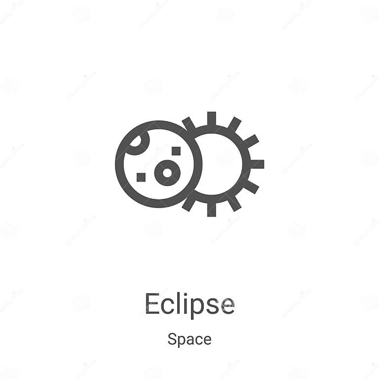 Eclipse Icon Vector From Space Collection Thin Line Eclipse Outline Icon Vector Illustration