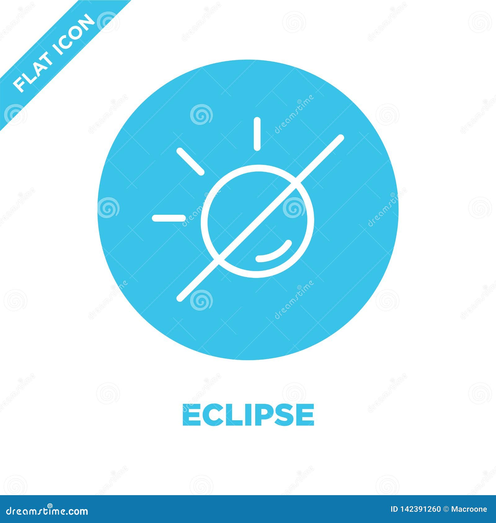 Eclipse Icon Vector From Weather Collection Thin Line Eclipse Outline Icon Vector Illustration