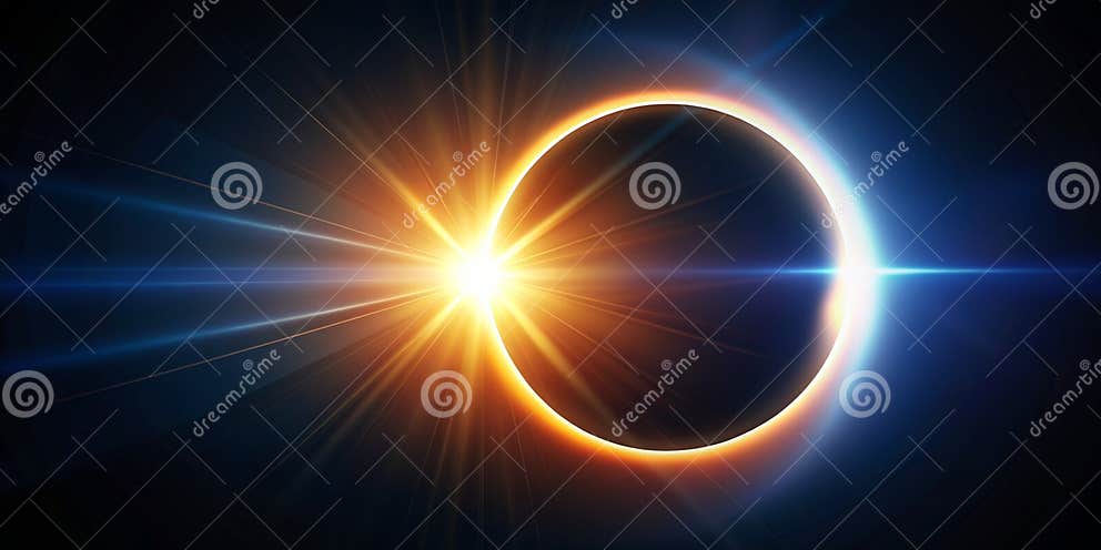 Eclipse Light Abstract Lens Flare Ring Background Generative AI Stock ...