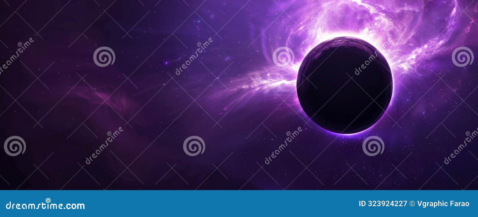 Eclipse in Outer Space with Purple Nebula Background, Cosmic Phenomenon ...