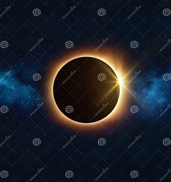 Eclipse of Plates in Outer Space Stock Illustration - Illustration of ...