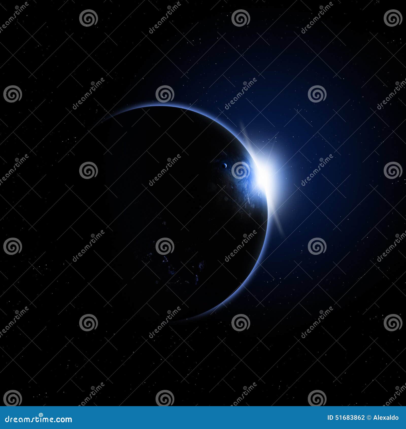 Eclipse solar azul ilustração stock. Ilustração de astronomia - 51683862