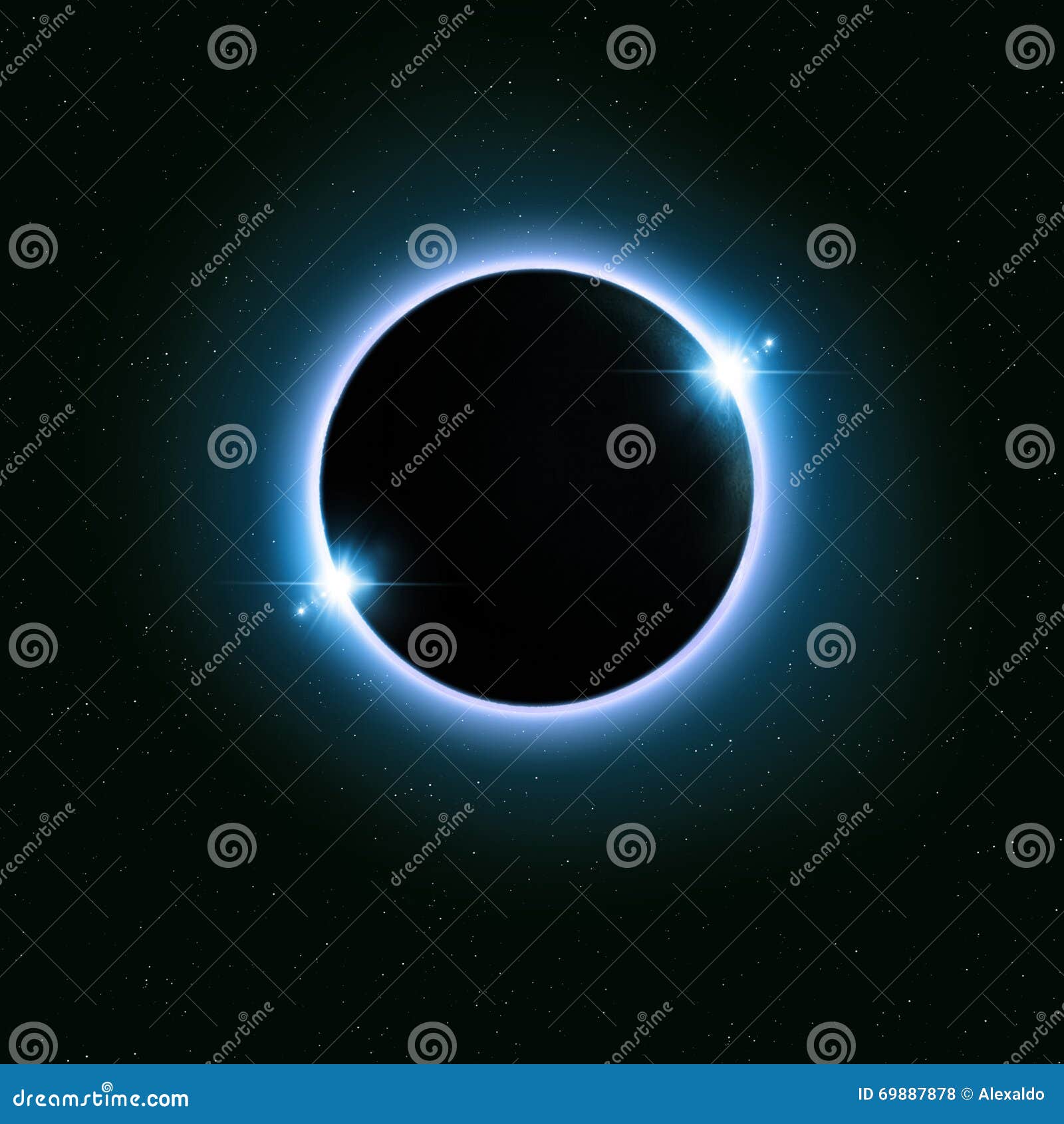 Eclipse solar azul ilustração stock. Ilustração de estrela - 69887878