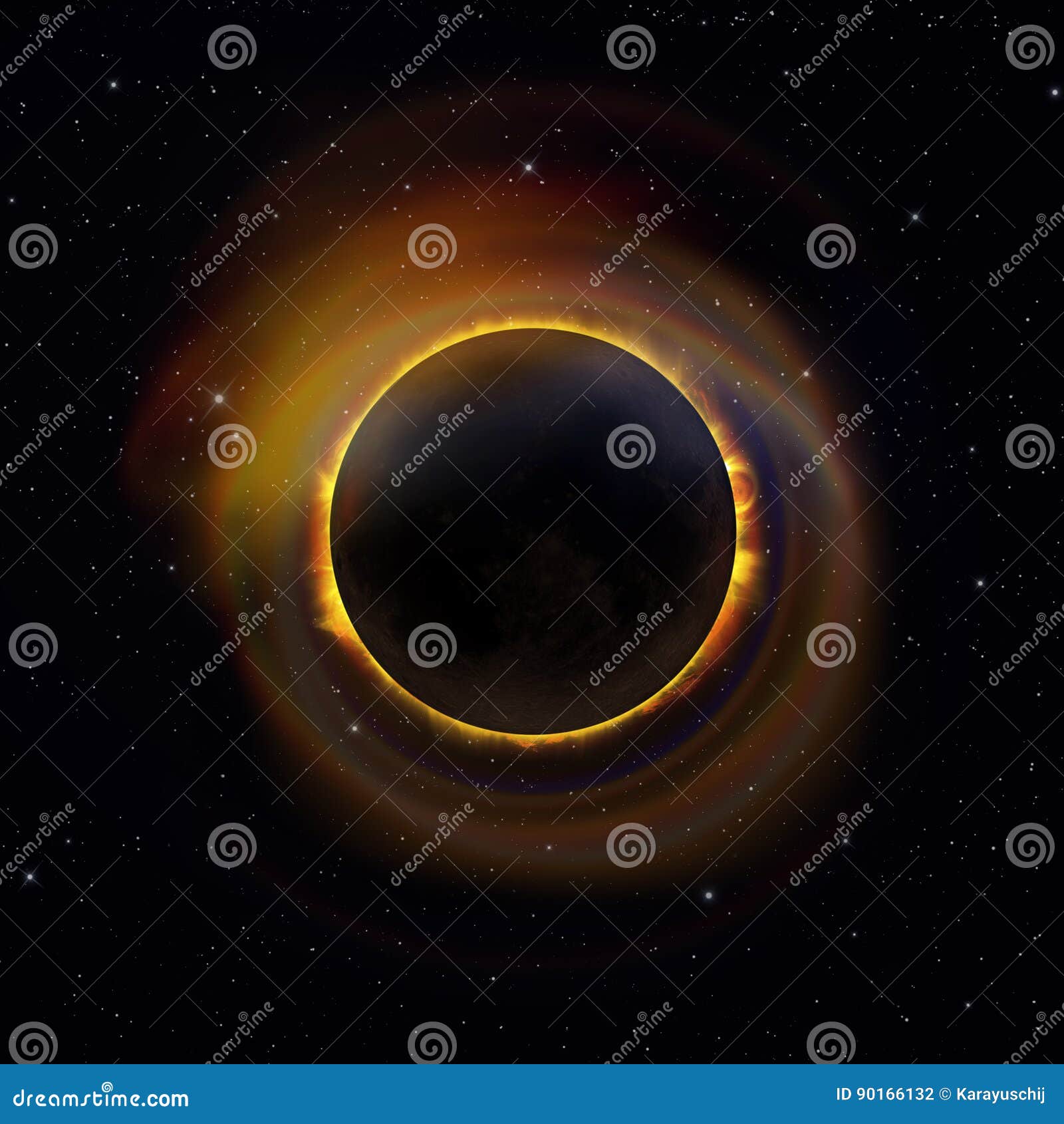 Eclipse Solar En El Cielo Estrellado Foto de archivo - Imagen de cosmos ...