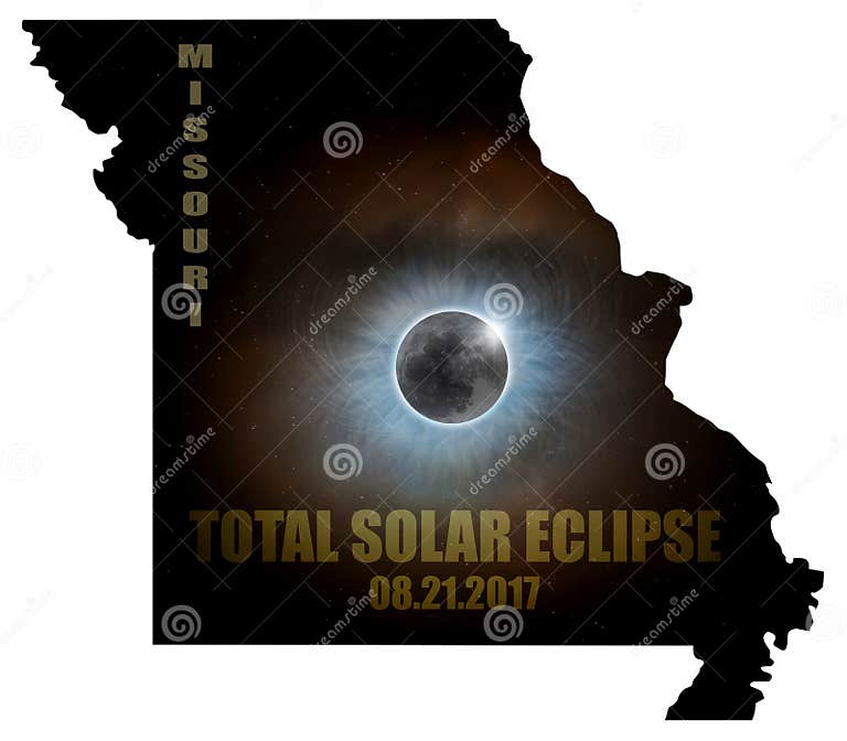 Eclipse Solar Total En El Esquema Los E.E.U.U. Del Mapa De Missouri ...