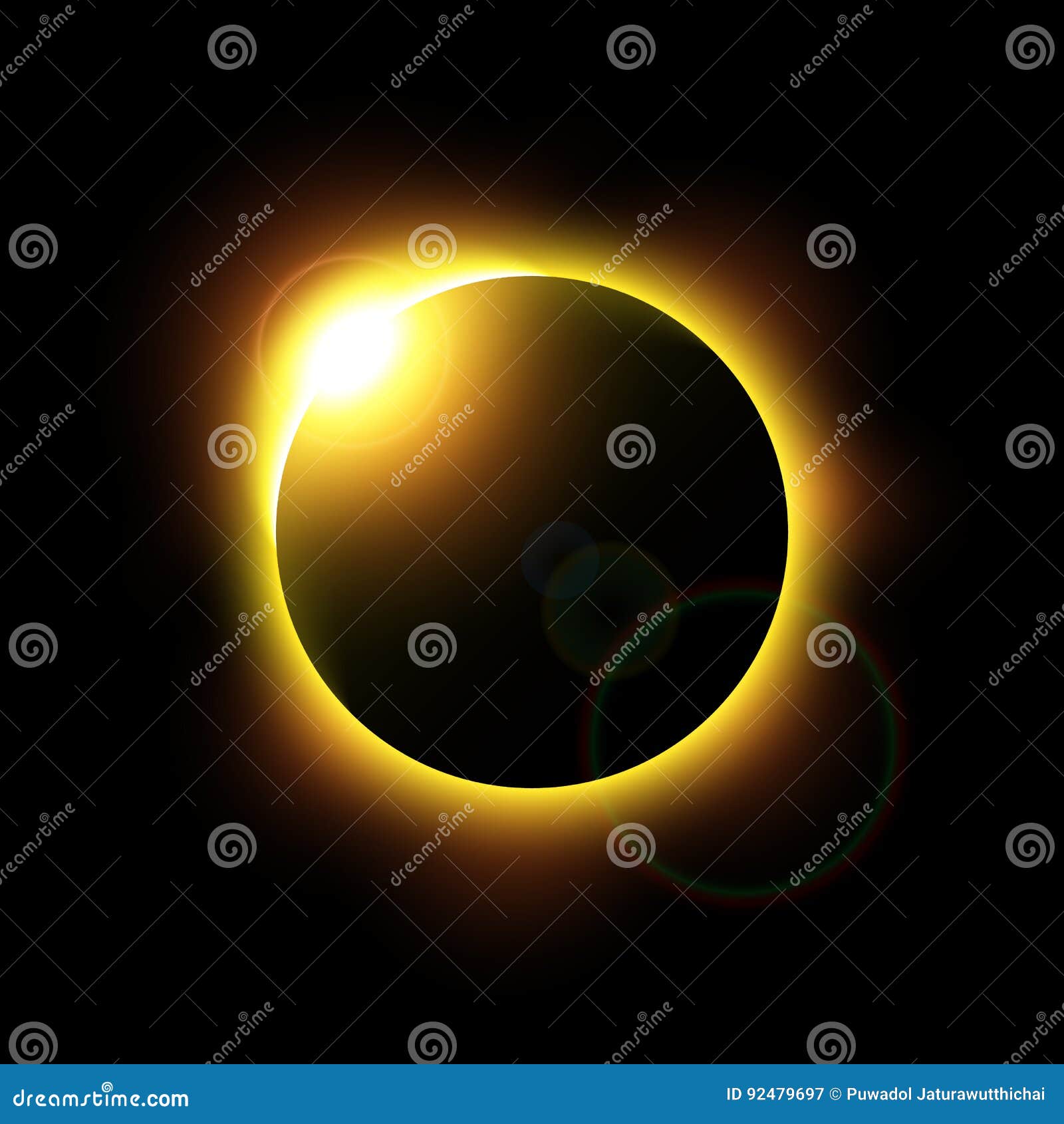 Eclipse of the Sun and Flare . Vector Stock Vector - Illustration of ...