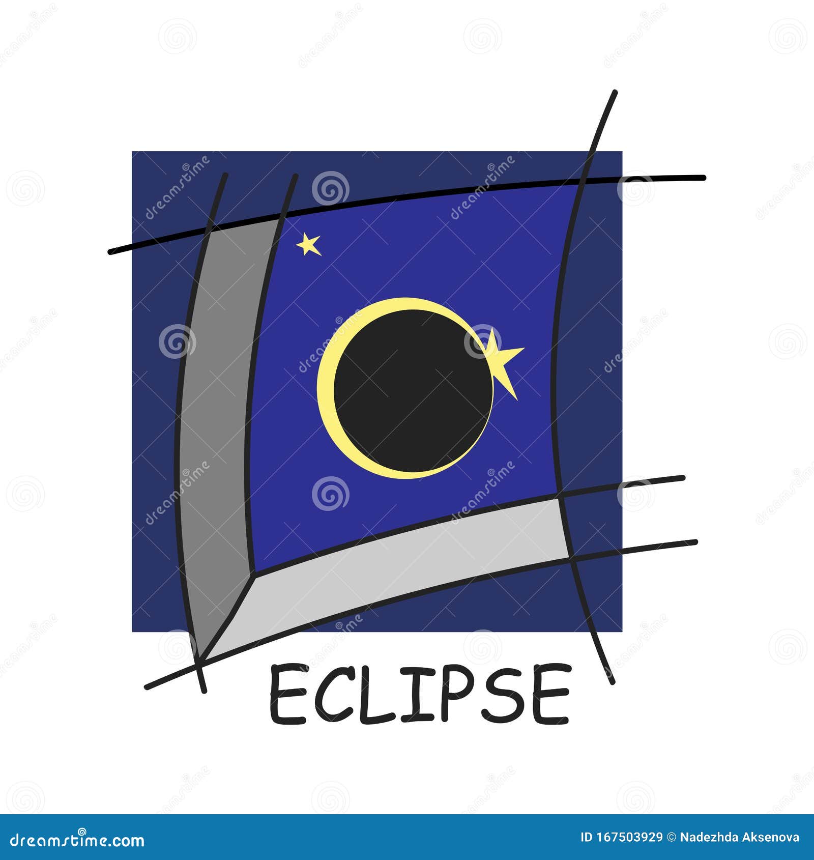 Eclipse of the Sun . Hand Drawn Illustration Stock Illustration ... Eclipse of the Sun . Hand Drawn Illustration Stock Illustration ...