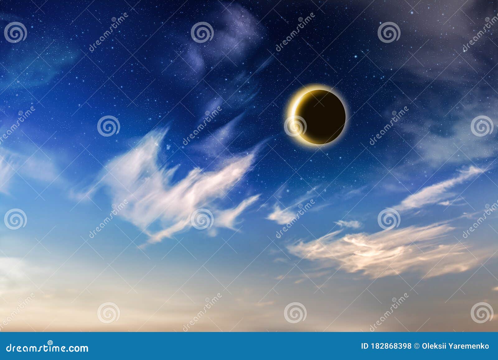 Eclipse of the sun . stock photo. Image of omen, full - 182868398