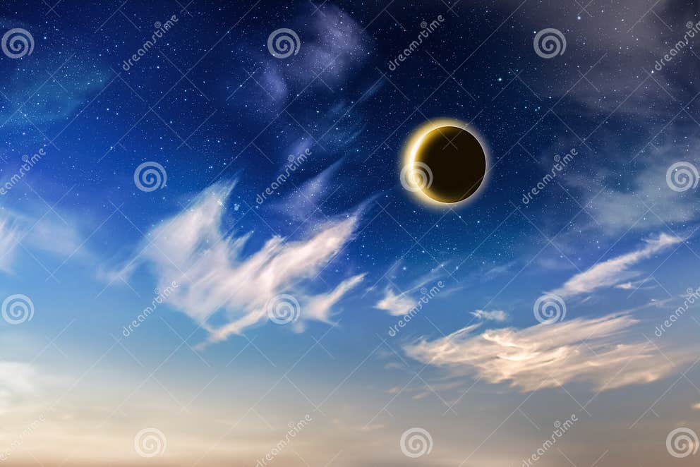 Eclipse of the sun . stock photo. Image of omen, full - 182868398