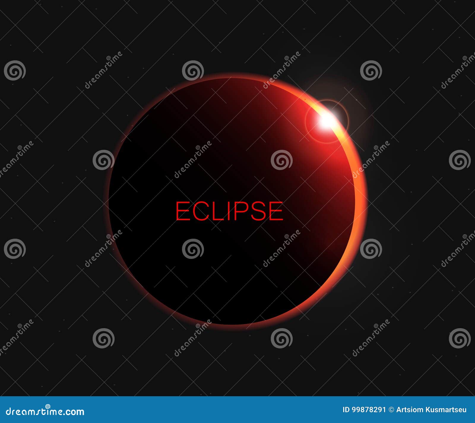 Eclipse of the sun vector stock vector. Illustration of dawn - 99878291