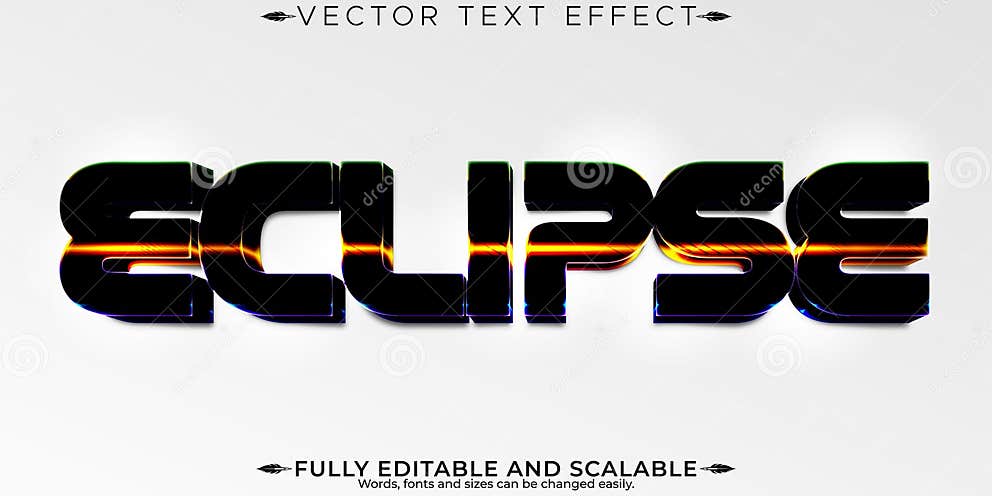 Eclipse Text Effect, Editable Sun and Cosmic Customizable Font Style ...