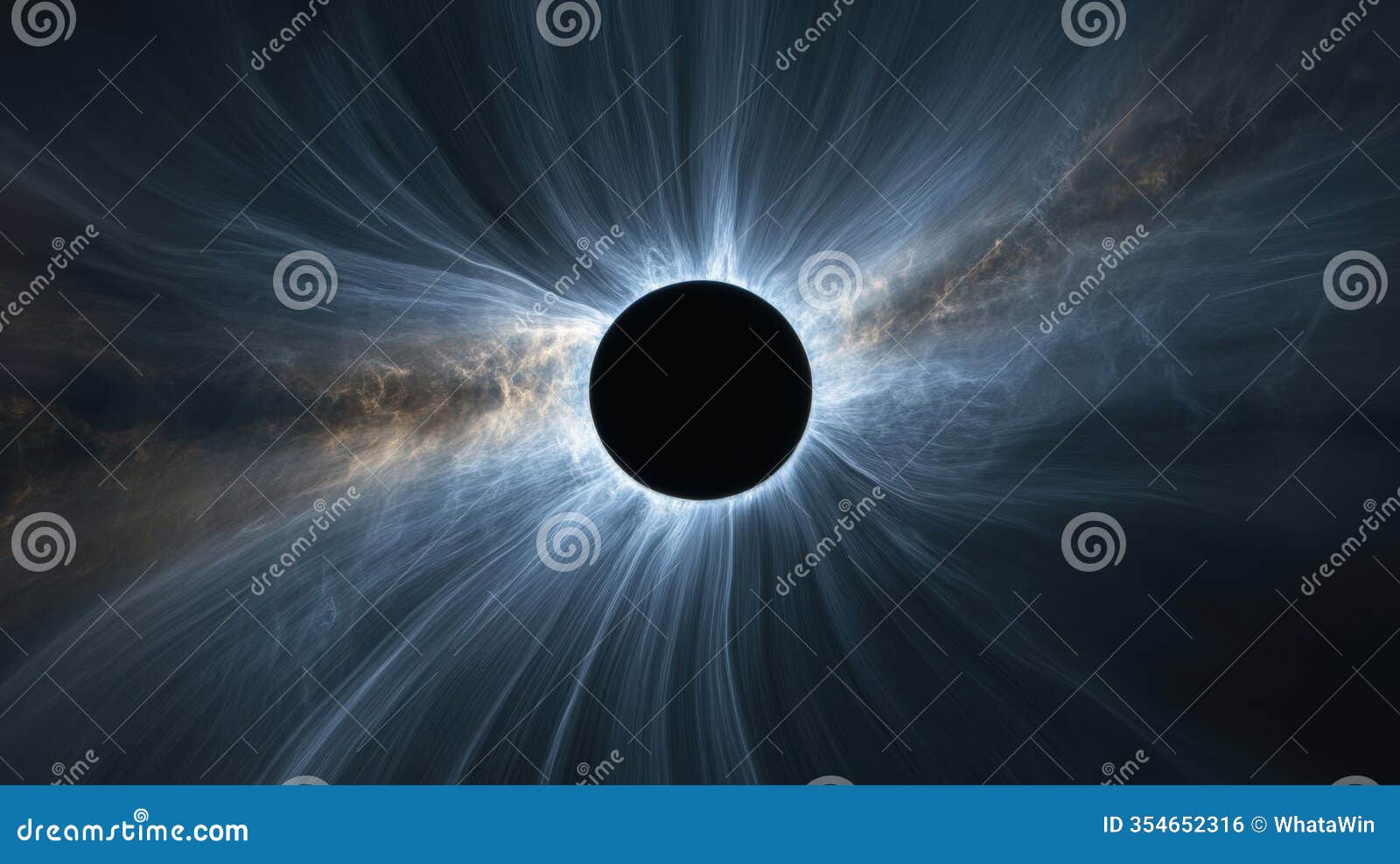 Eclipse Totality or Black Hole Cosmic Background Stock Illustration ...