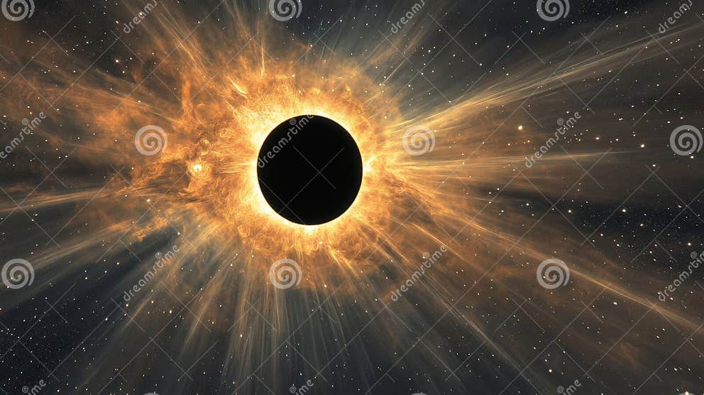 Eclipse Totality or Black Hole Cosmic Background Stock Image - Image of cosmos, cosmic: 356057331
