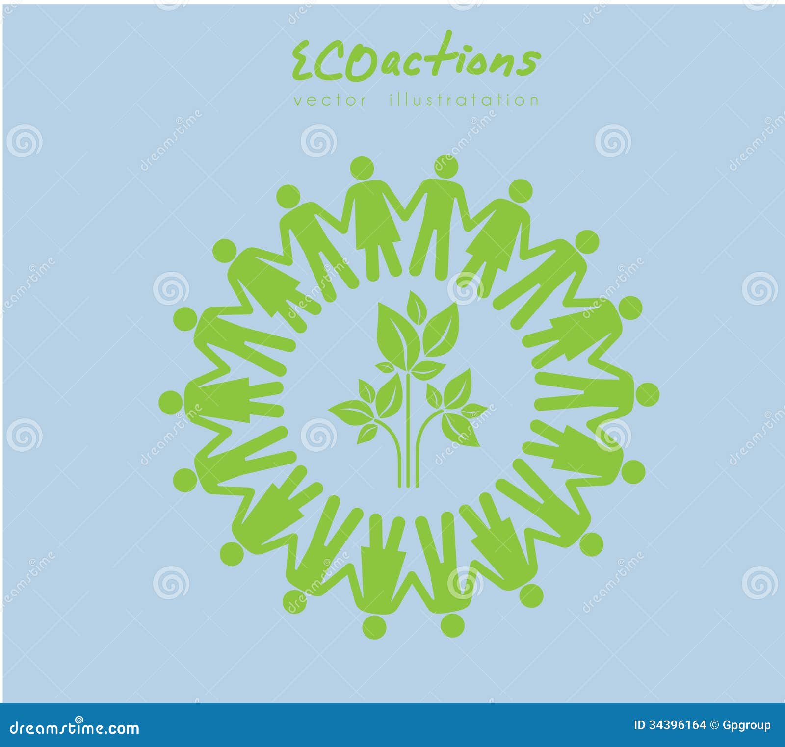Eco actions stock vector. Illustration of idea, partnership - 34396164