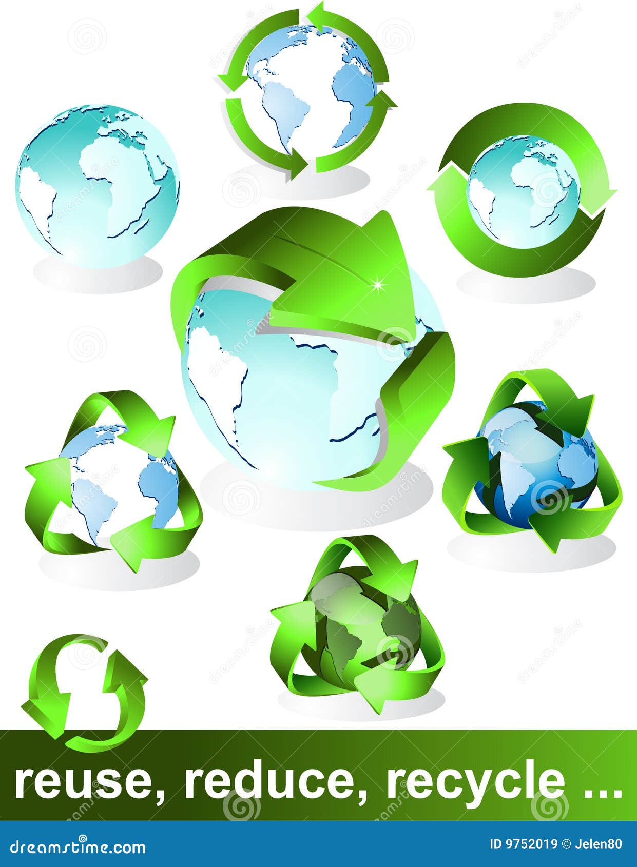 Eco, Bio, Green and Recycle Symbols Stock Vector - Illustration of ...