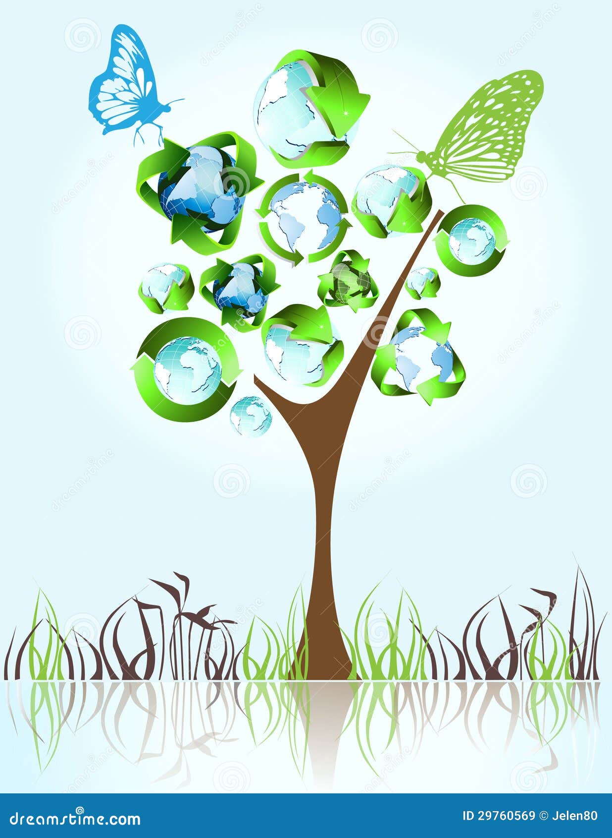 Eco, Bio, Green and Recycle Symbols Stock Vector - Illustration of ...