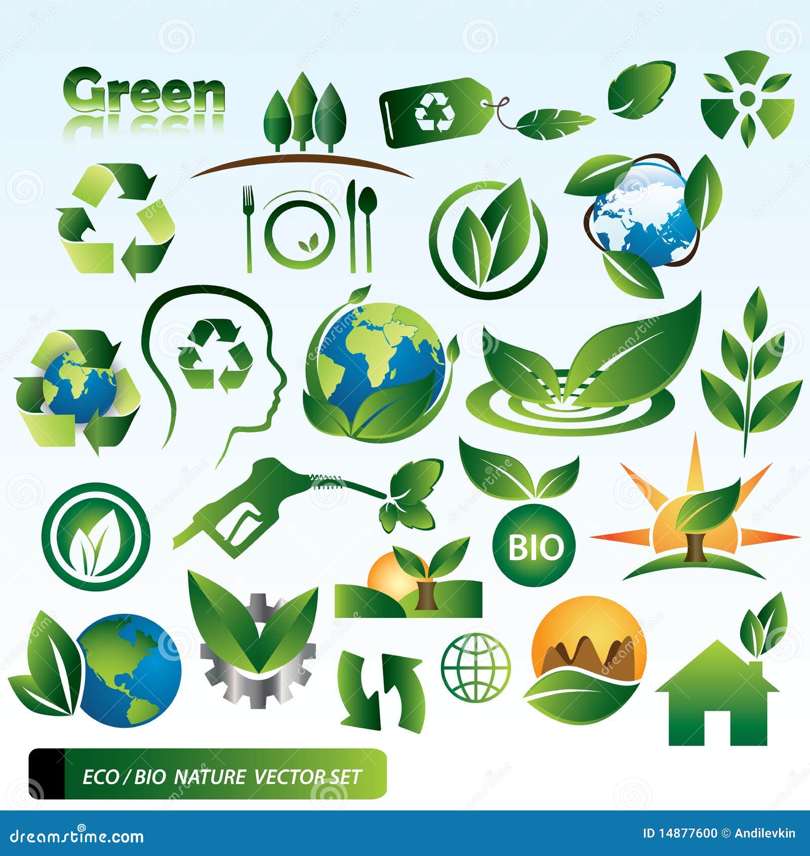 ECO BIO Nature Vector Set stock vector. Illustration of organic - 14877600