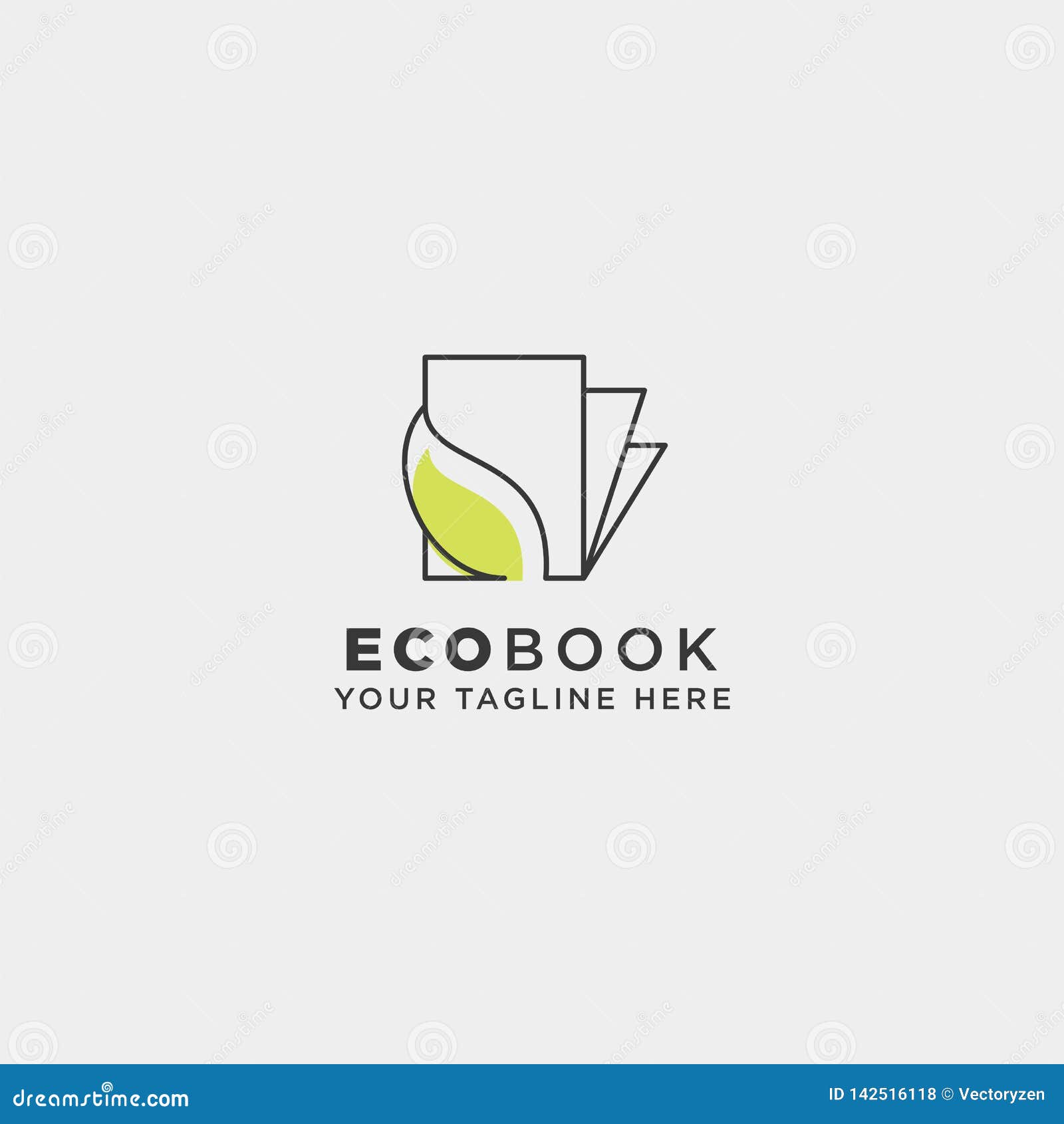 Eco Book, Nature Learn Line Logo Template Vector Illustration Icon ...