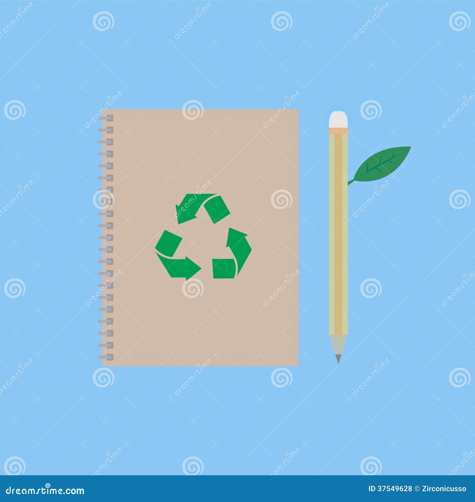 Eco book stock illustration. Illustration of pencil, binder - 37549628