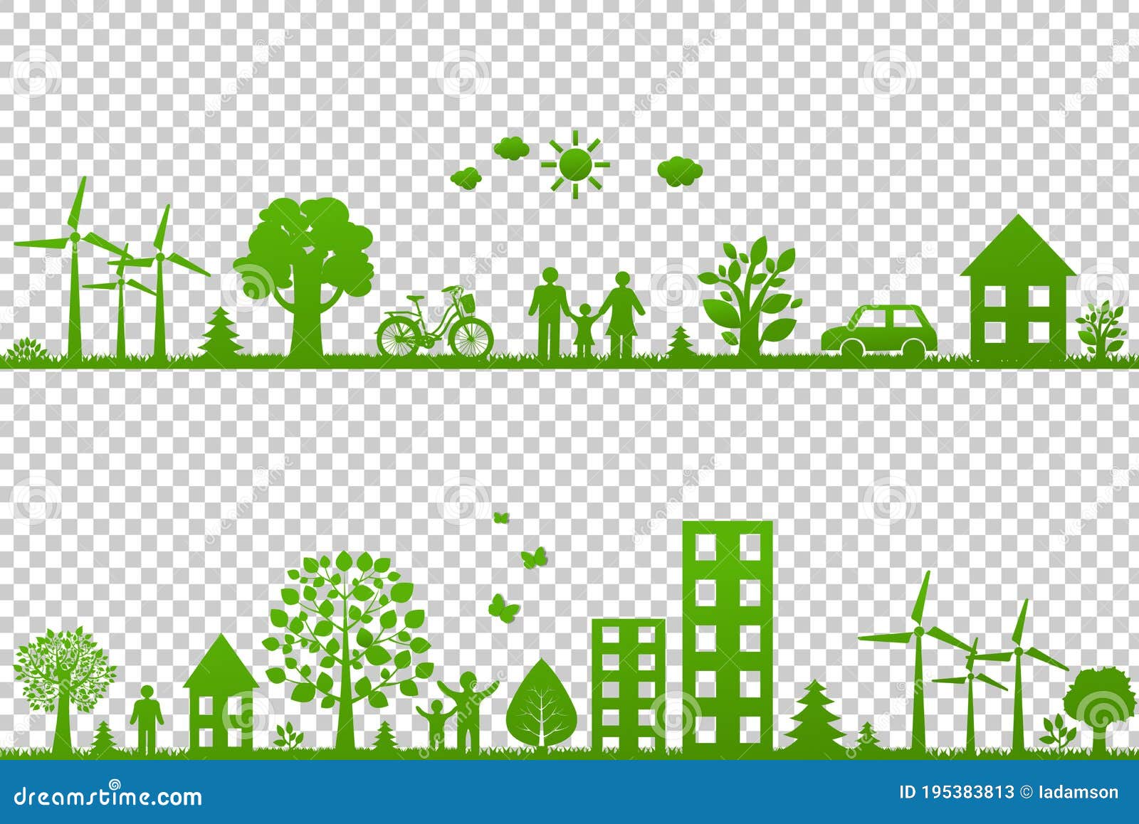 Eco Borders stock vector. Illustration of earth, family - 195383813