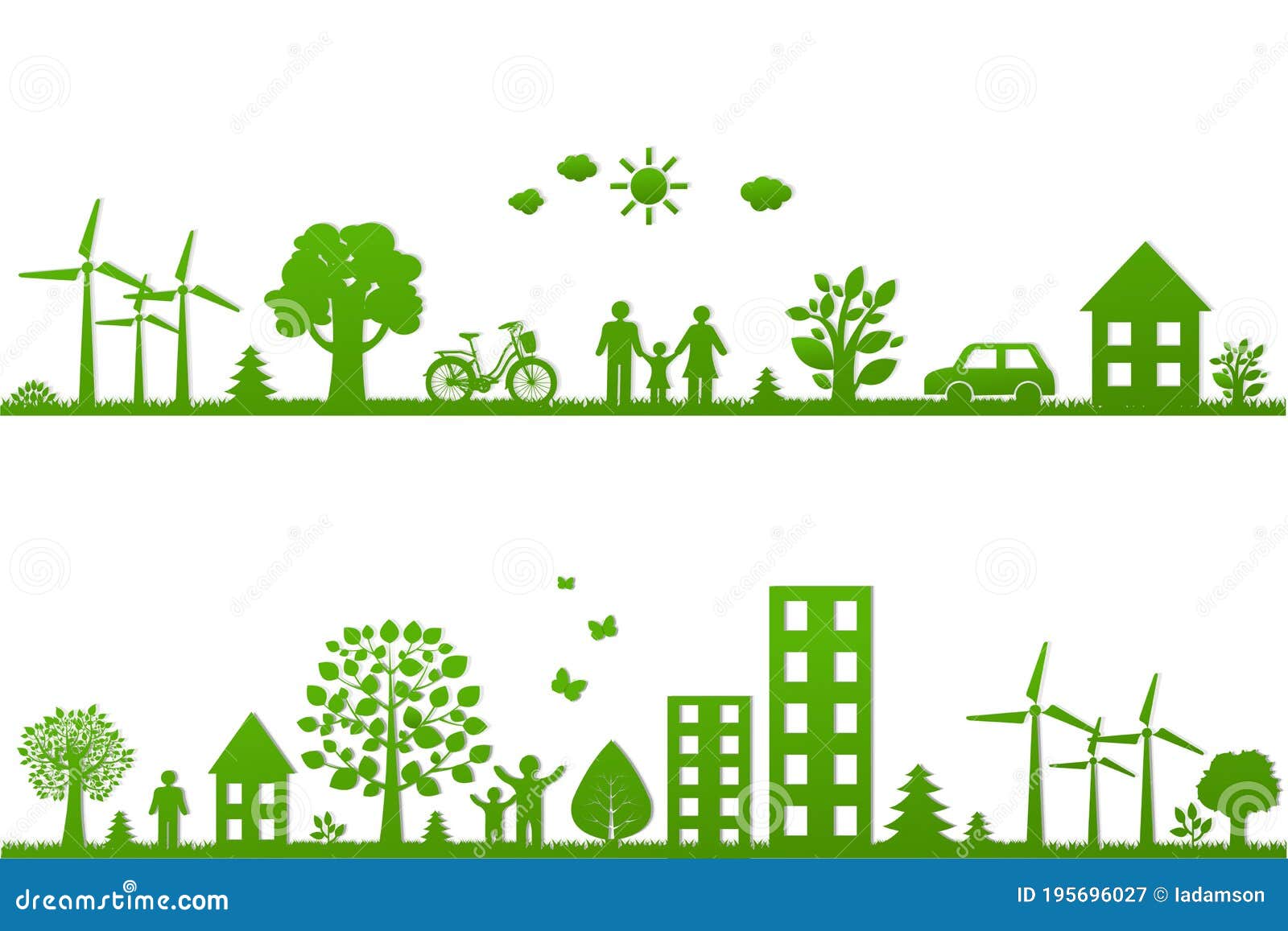 Eco Borders stock vector. Illustration of friendly, ecology - 195696027
