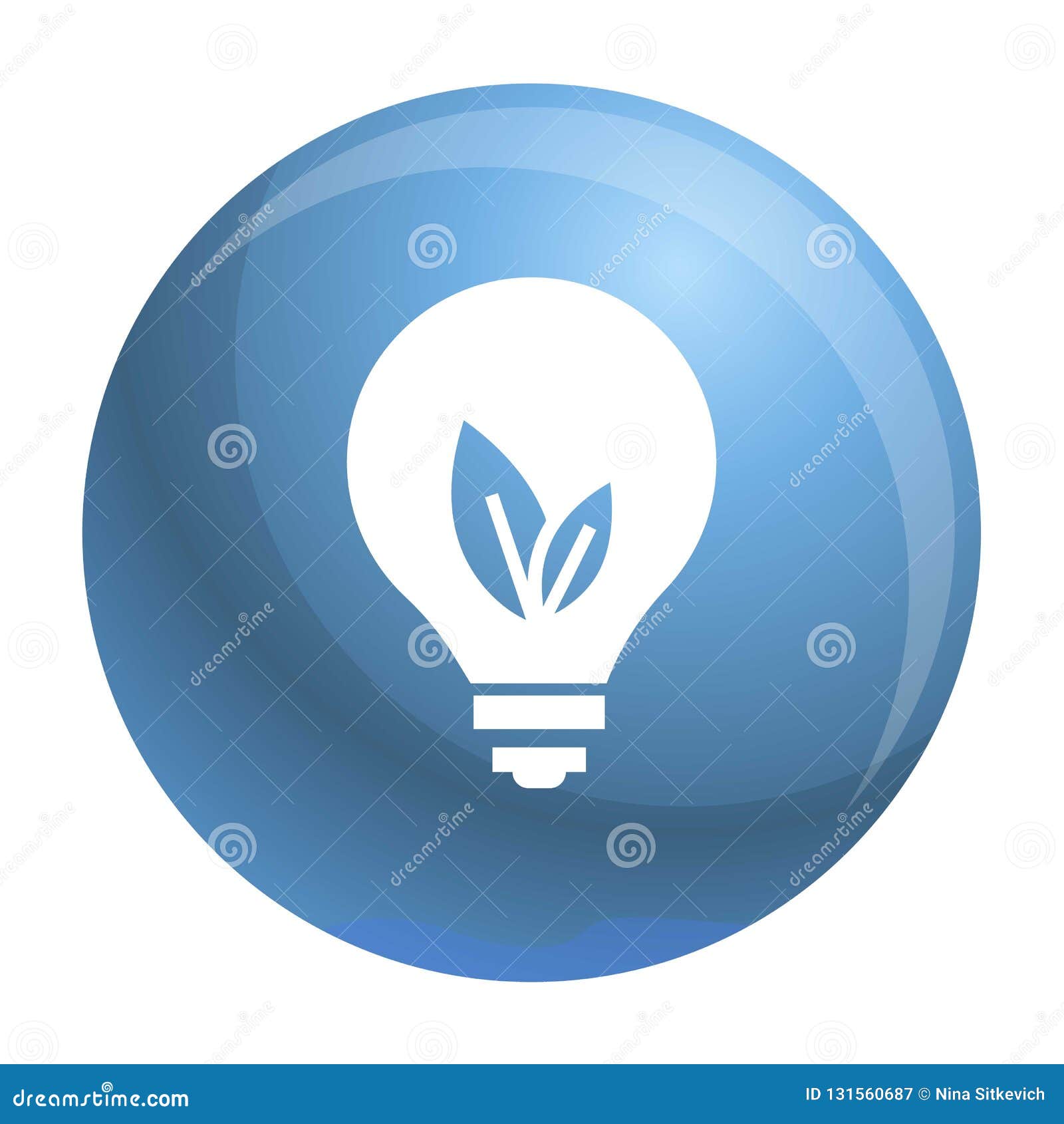 Eco Bulb Icon, Simple Style Stock Vector - Illustration of light ...