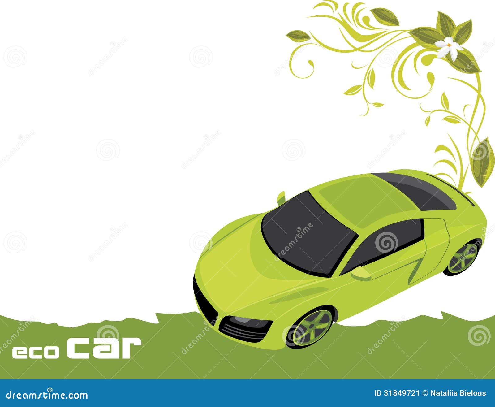 Eco car. Banner for design stock vector. Illustration of energy - 31849721