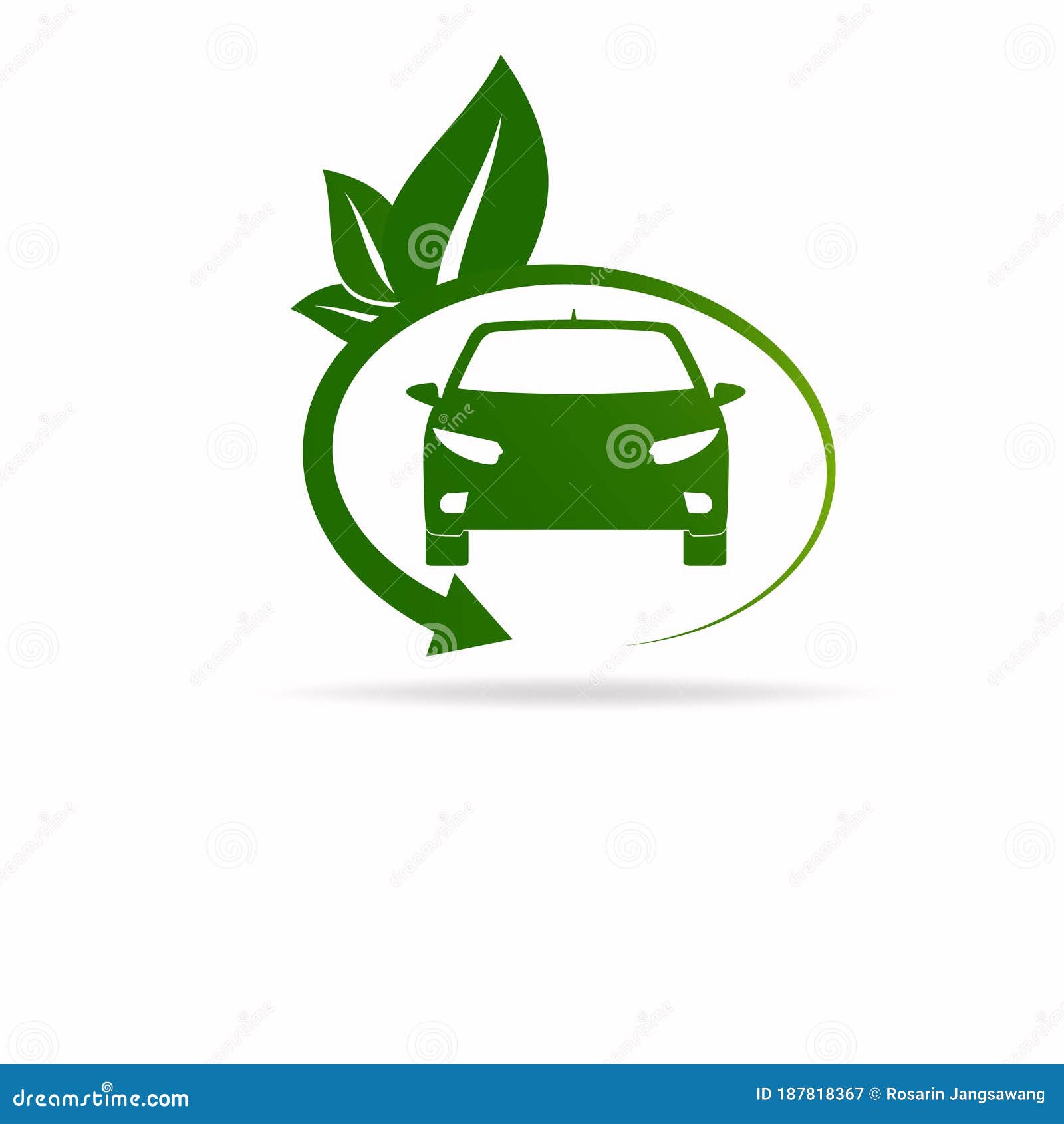 Eco Car Green Leaf and Car Sign Vector Design Stock Vector ...